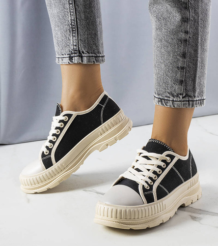 Čierne tenisky na platforme Nichole | Gemre obuv online