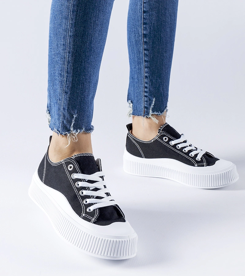 Čierne tenisky na platforme Cesano | Gemre obuv online